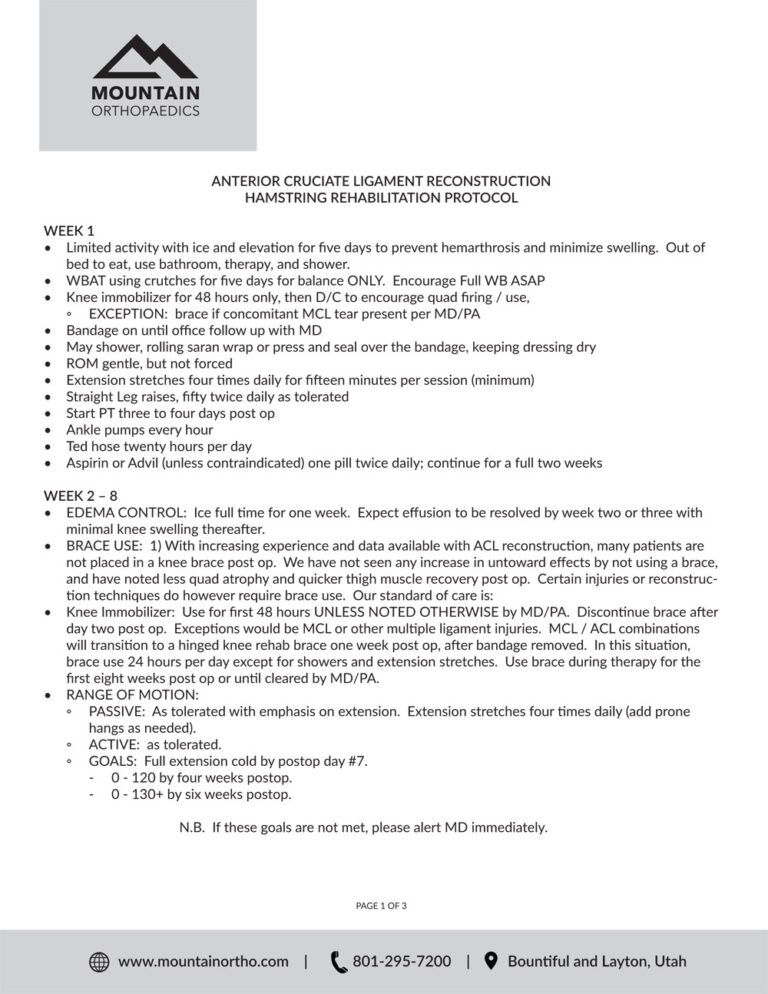 Therapist Resources - Mountain Orthopaedics - Bountiful, UT & Layton, UT