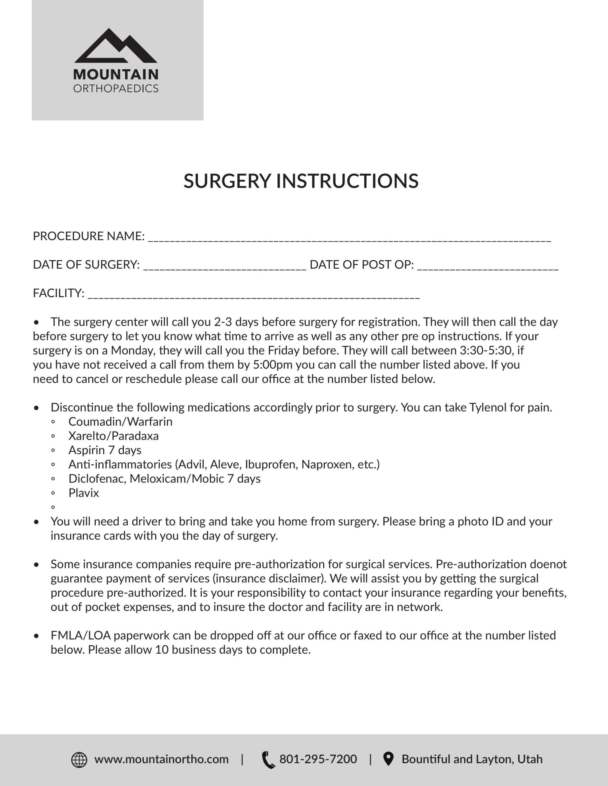 Dr. Huish's Clinical Documents - Mountain Orthopaedics - Bountiful, UT ...
